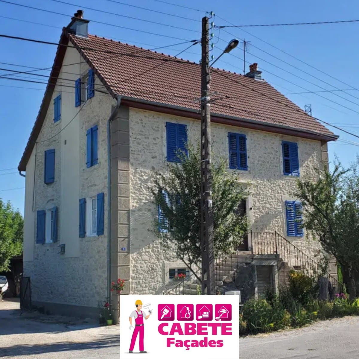 Maison avec pierres apparentes - Cabete Façades